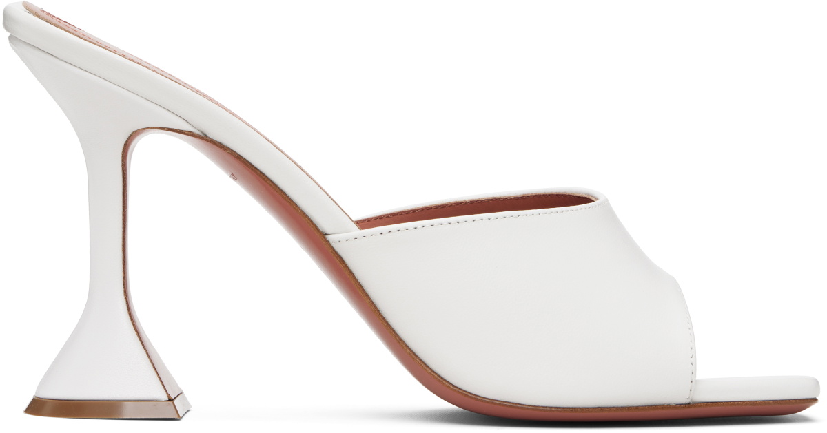 Amina Muaddi White Lupita Slipper 95 Heeled Sandals Amina Muaddi