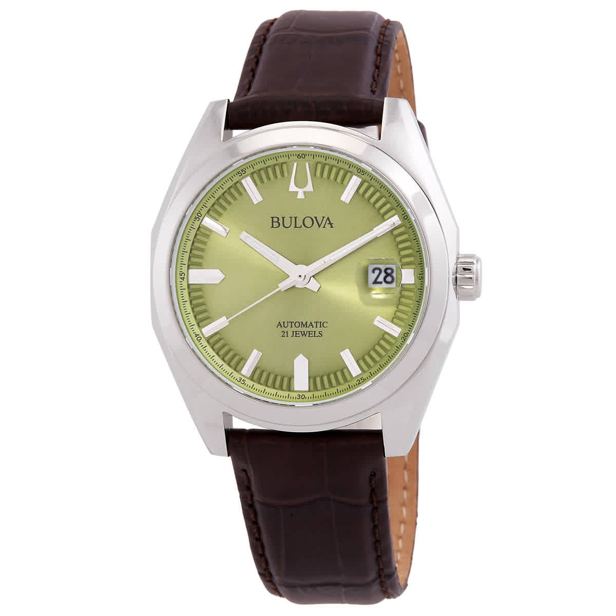 Bulova Surveyor Automatic Green Dial Ladies Watch 96B427 Bulova