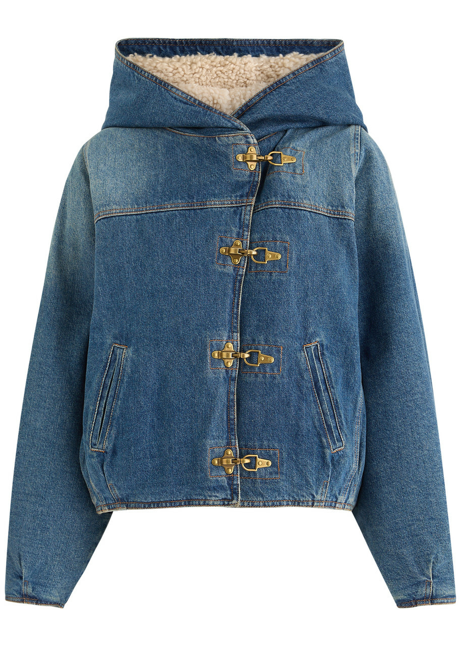 Isabel Marant Biane Hooded Denim Coat Blue Isabel Marant