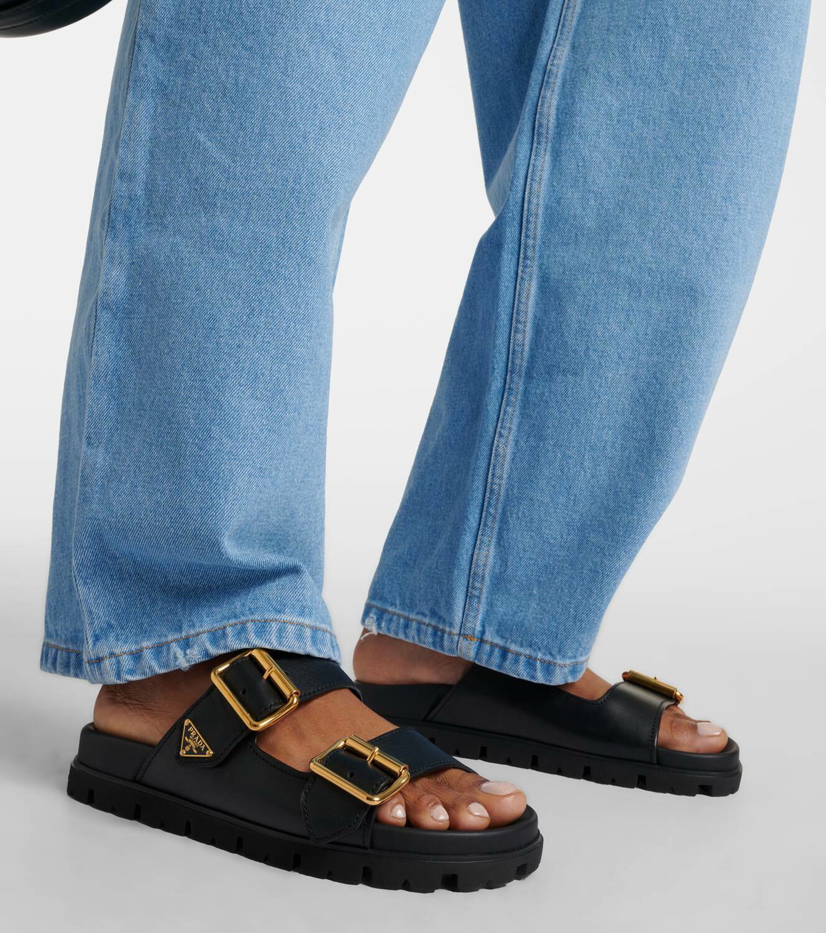 Prada Logo leather sandals Prada