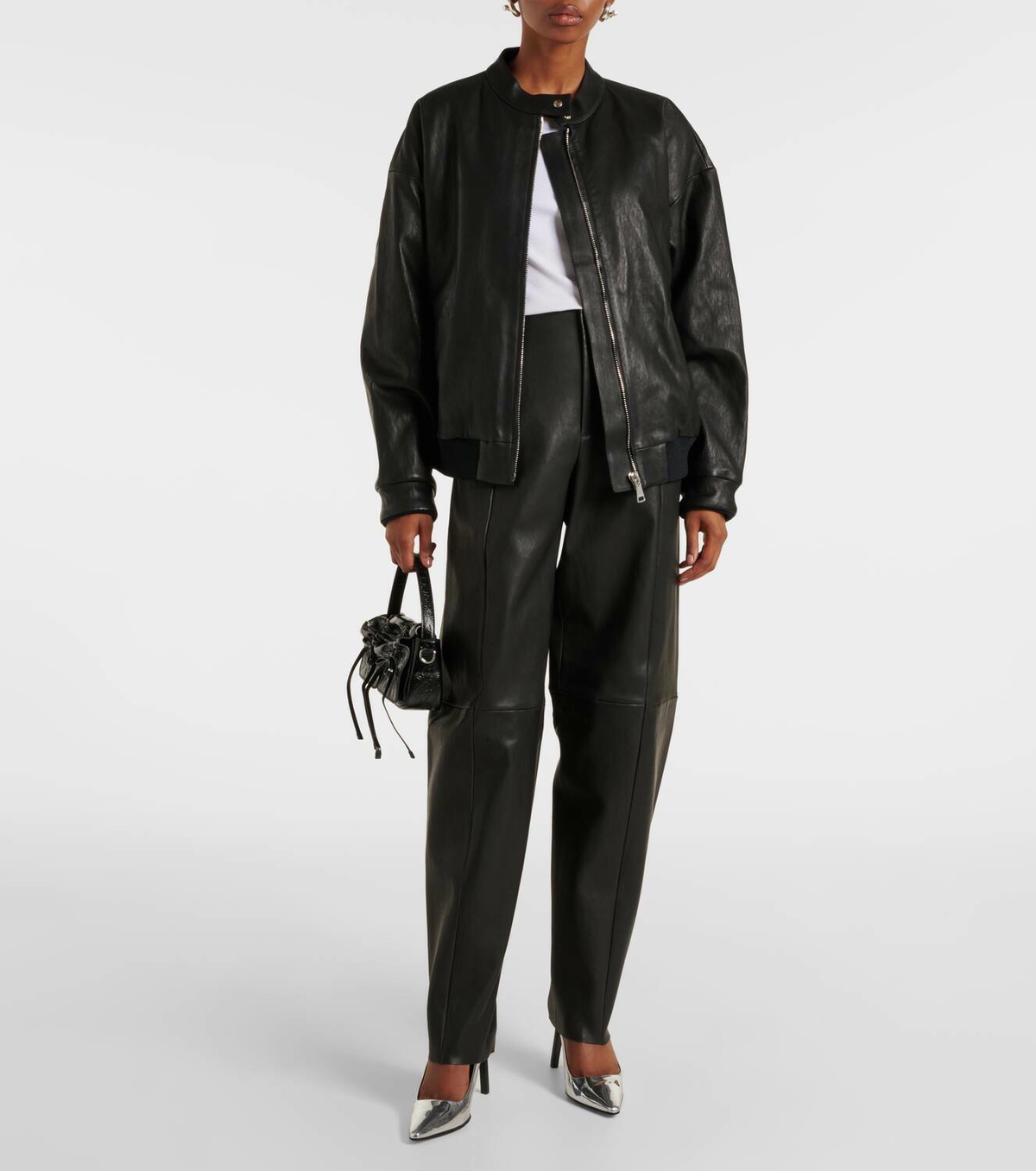 Stouls Bunny leather wide-leg pants Stouls