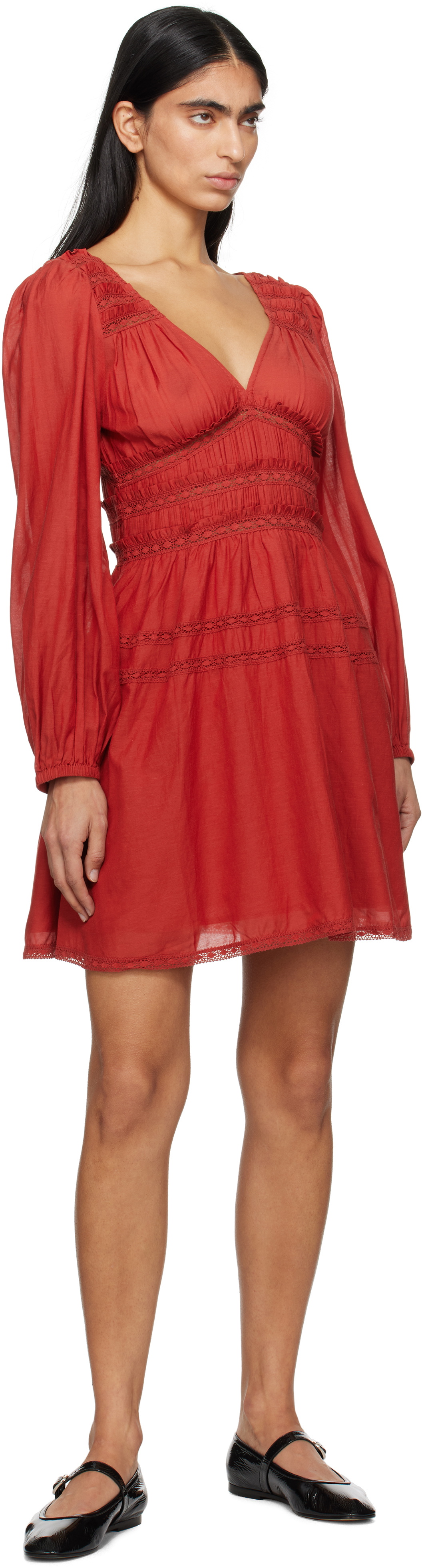 SEA NY Red Nomi Solid Tunic Minidress SEA NY