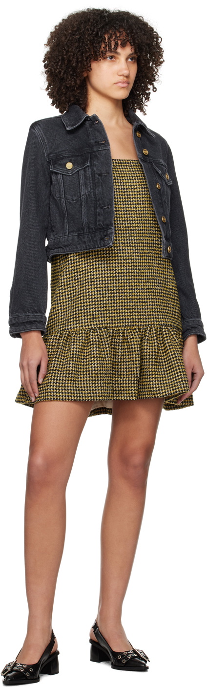 GANNI Black Cropped Denim Jacket GANNI