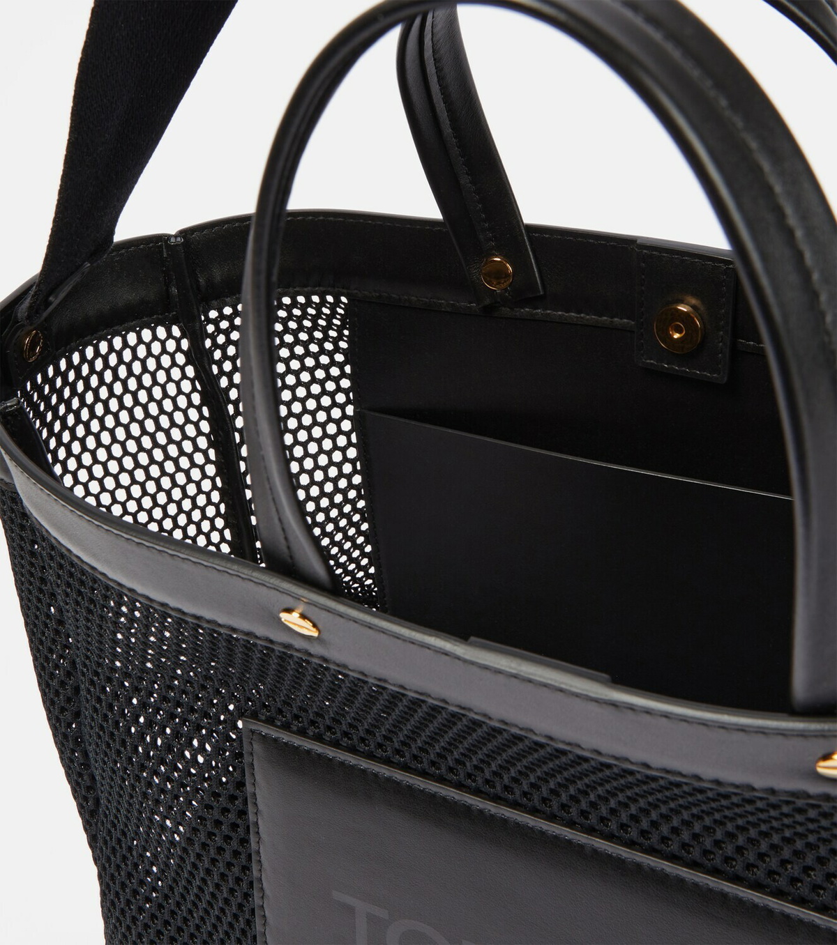 Tom Ford - T Screw Large leather and mesh tote bag TOM FORD
