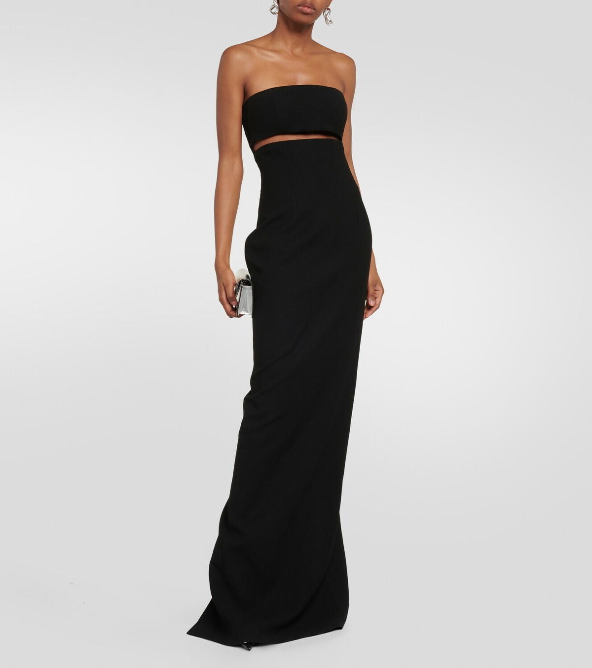 Mônot Cutout strapless crêpe maxi dress Monot