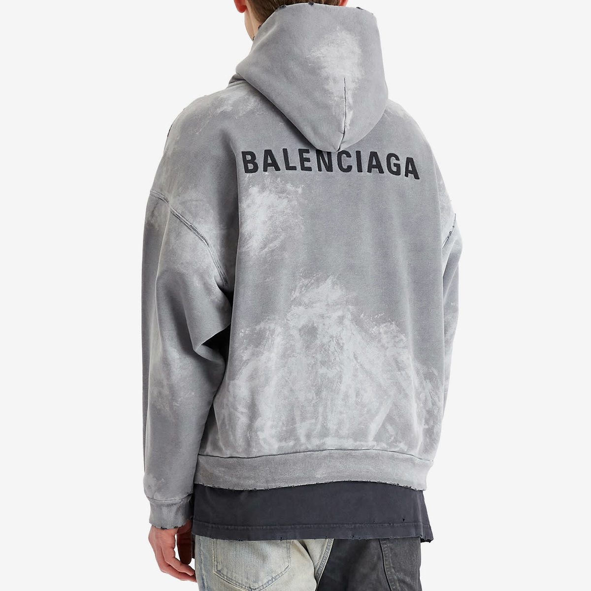 Balenciaga Men's Vintage Paint Splatter Fit Hoodie in Sup Fad Wash ...