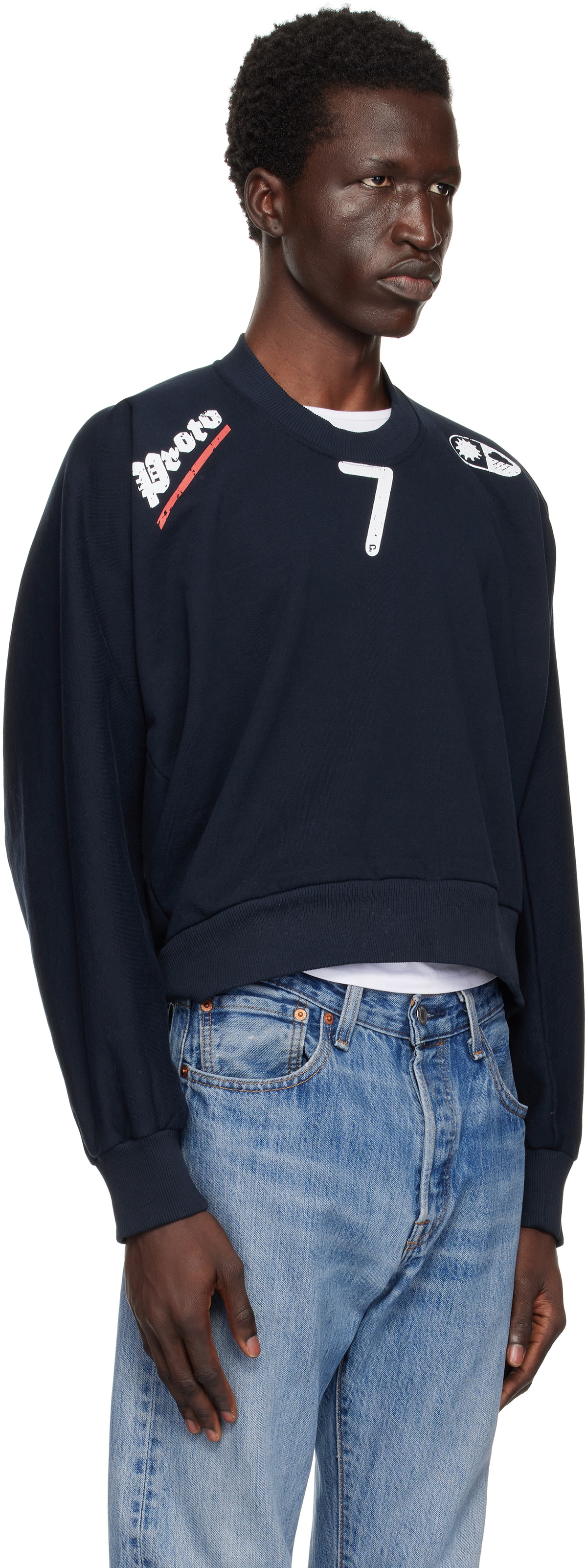 Prototypes Navy Shrunken Sweatshirt PROTOTYPES