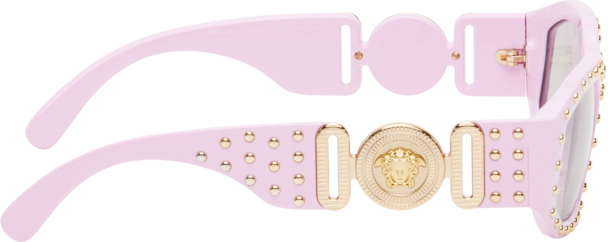 Versace Pink Studded Medusa Biggie Sunglasses Versace