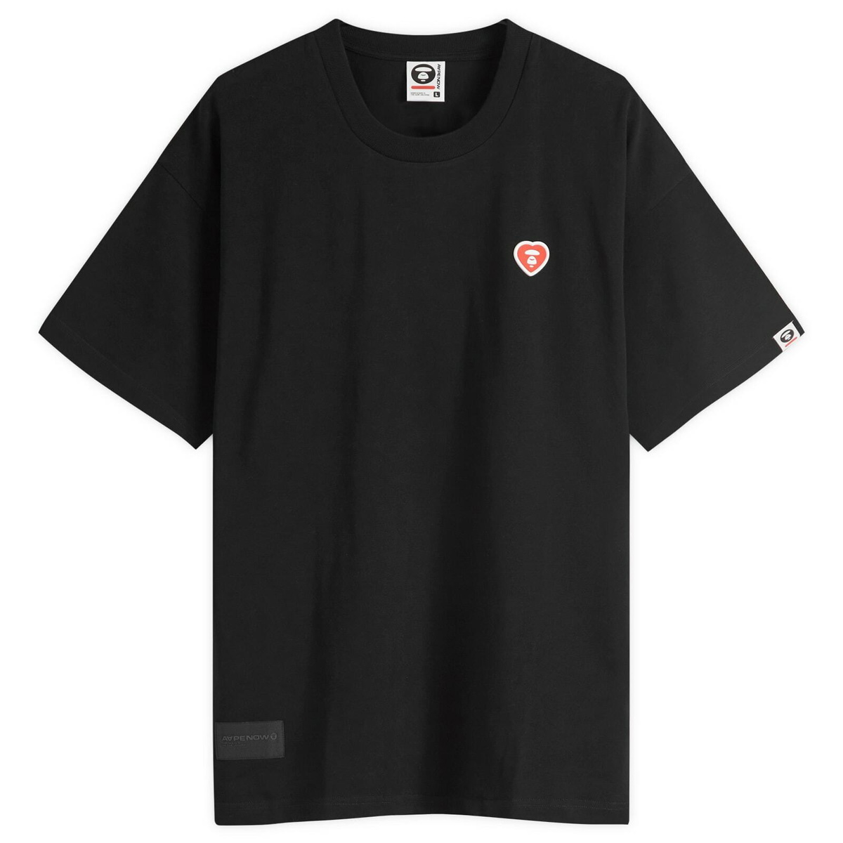 Men's AAPE Heart Logo T-Shirt in Black AAPE by A Bathing Ape