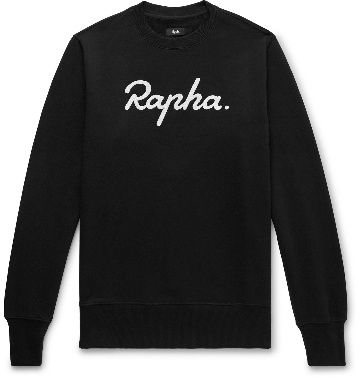 Rapha - Logo-Embroidered Fleece-Back Cotton-Jersey Sweatshirt - Black Rapha