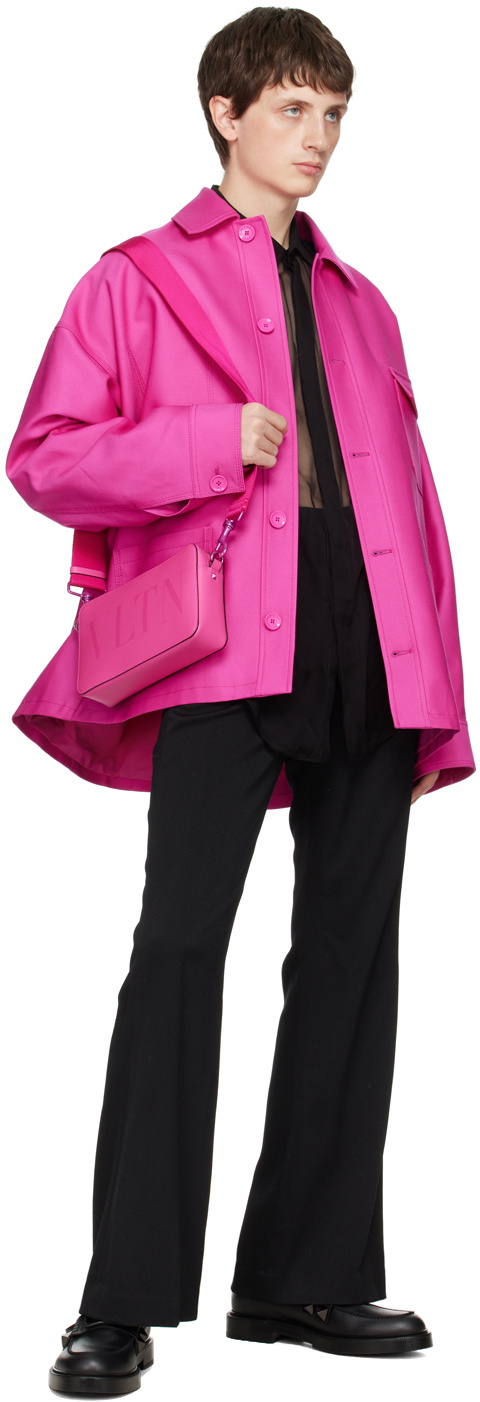 Valentino Garavani Pink 'VLTN' Messenger Bag Valentino Garavani