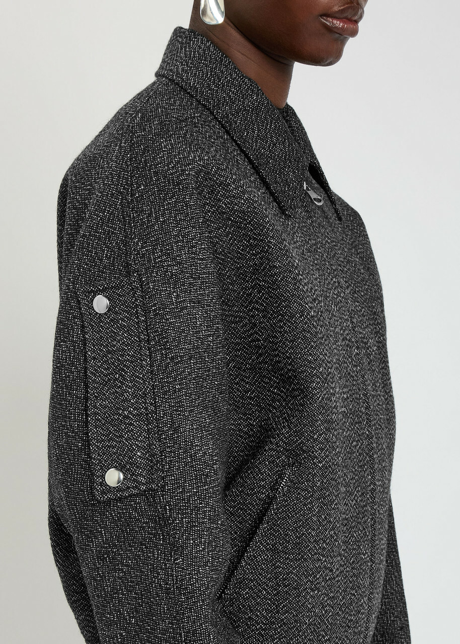 Courrèges Quilted Caviar Wool Jacket Black And White Courreges