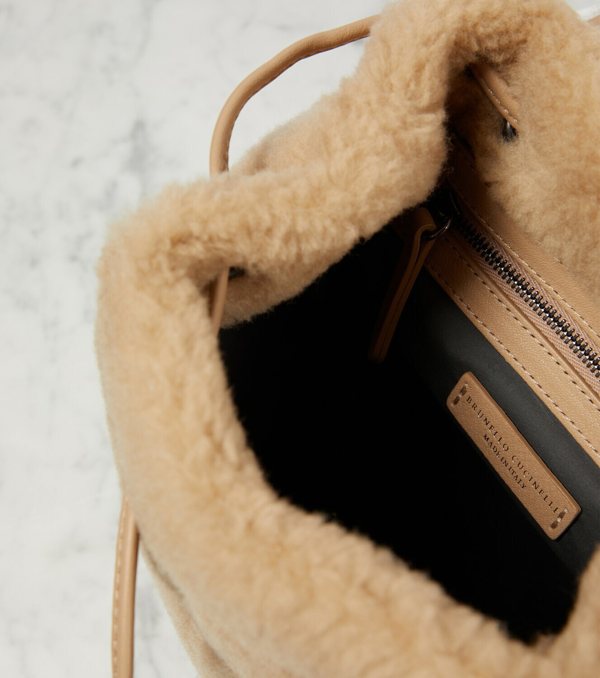 Brunello Cucinelli Medium shearling backpack Brunello Cucinelli