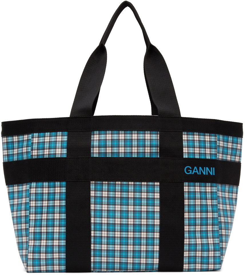 GANNI Blue Canvas East West Tote GANNI