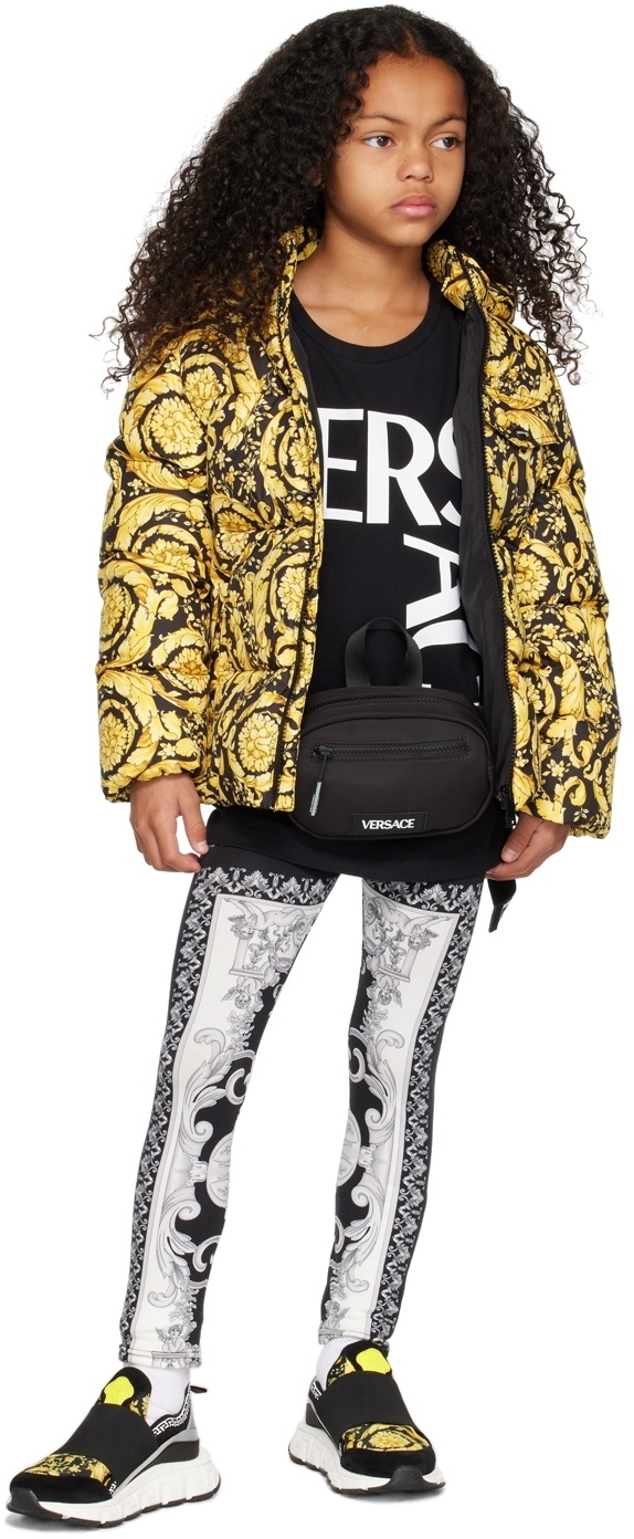 Versace Kids Black Barocco Down Jacket Versace