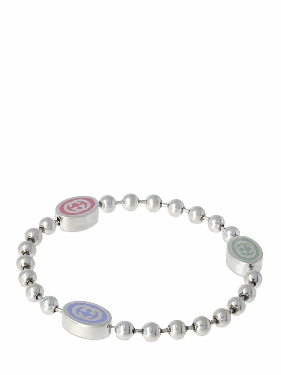 GUCCI - Logo Silver Bead Bracelet Gucci