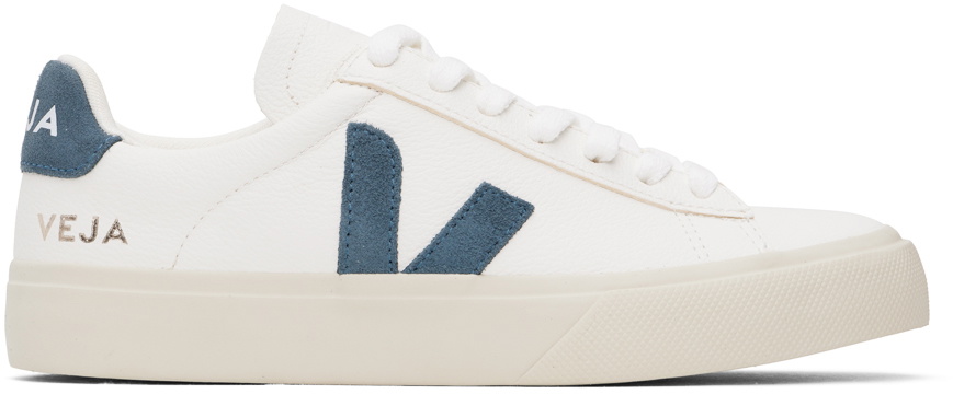 VEJA White & Navy Campo Leather Sneakers VEJA