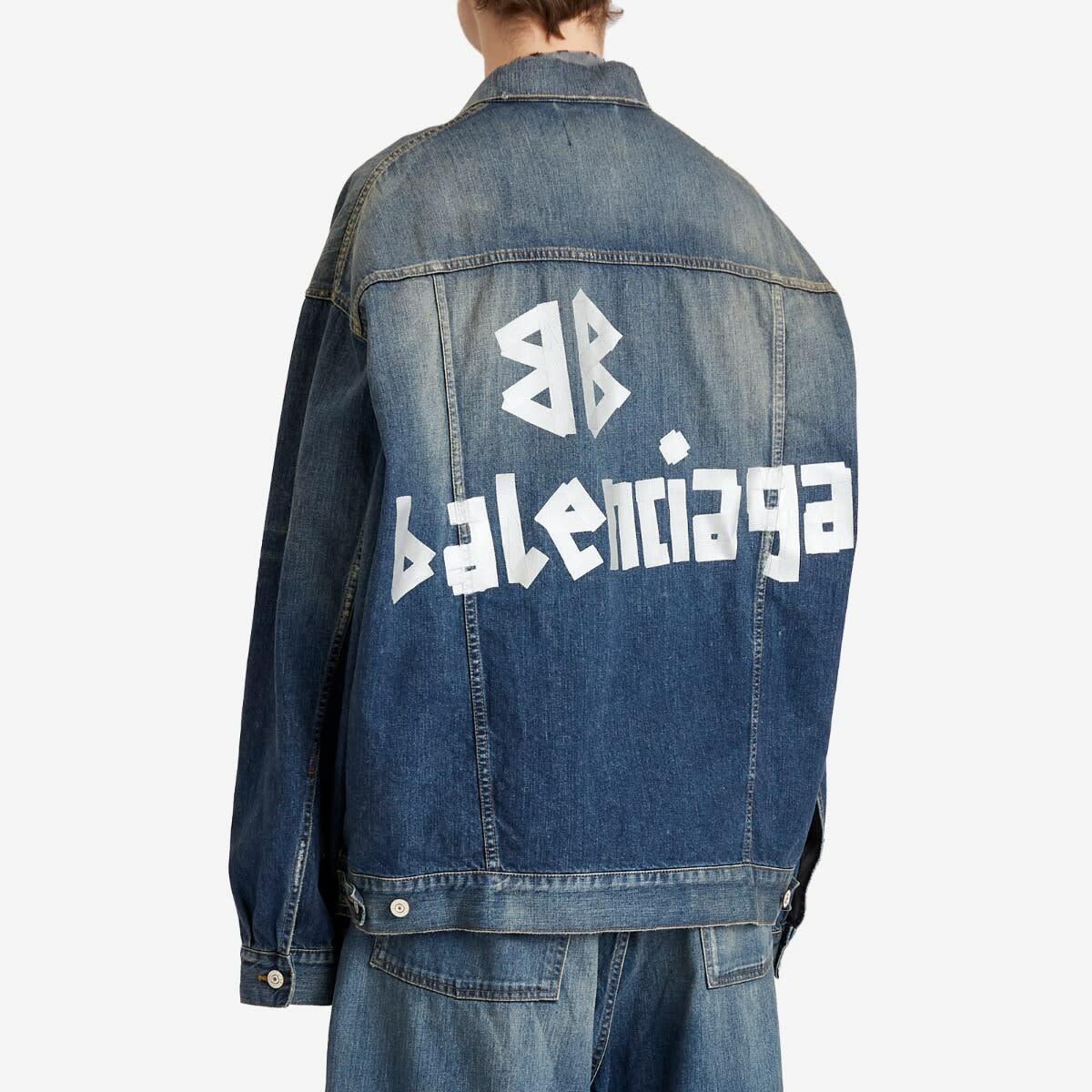 Balenciaga Men's Denim Oversized Jacket in Whisker Balenciaga