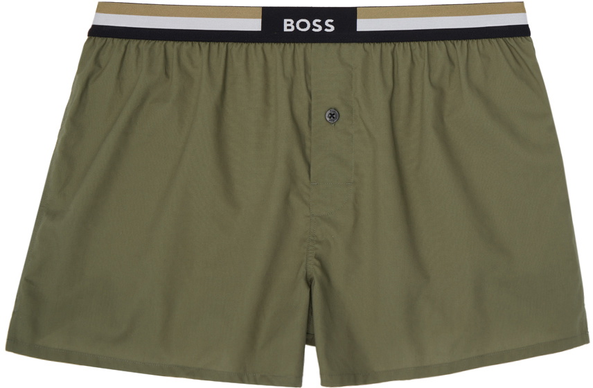 BOSS Two-Pack Khaki & Black Boxers BOSS