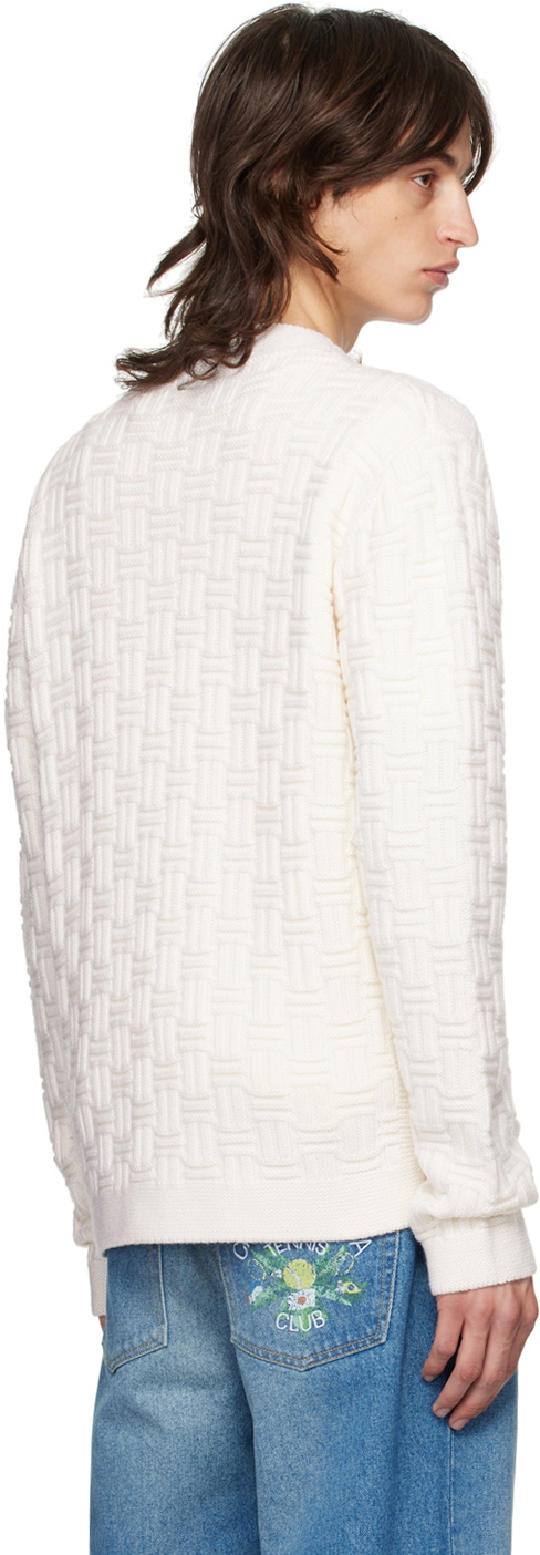 Casablanca Off-White Column Knit Cardigan Casablanca