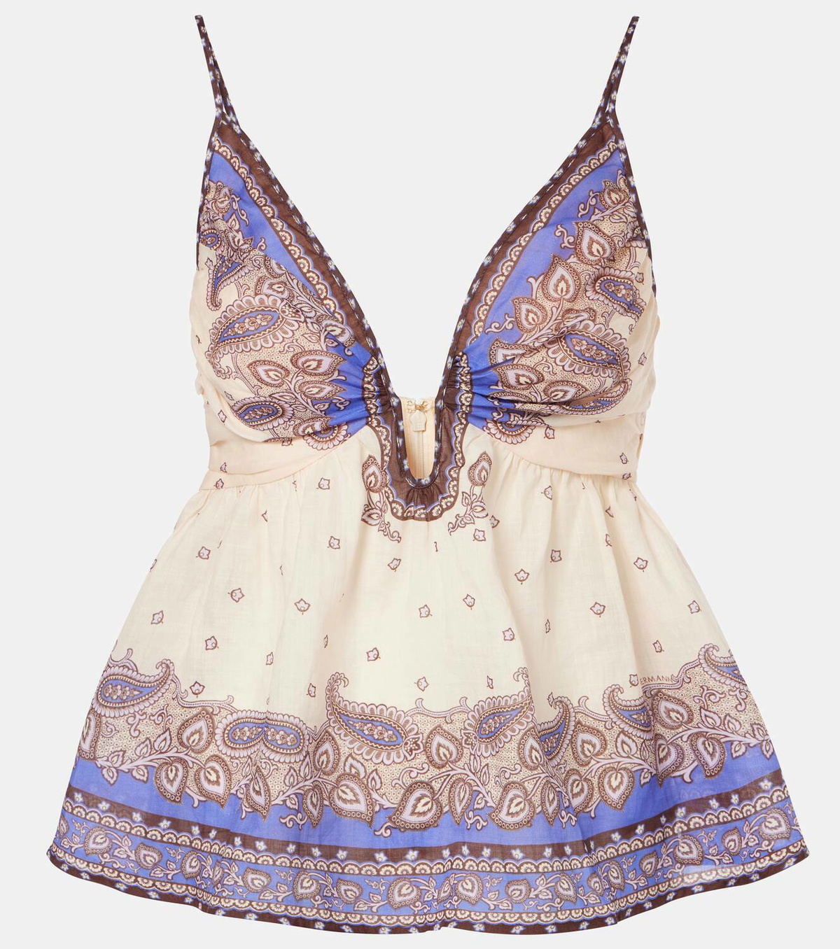Zimmermann Maxine Plunge peplum ramie top Zimmermann