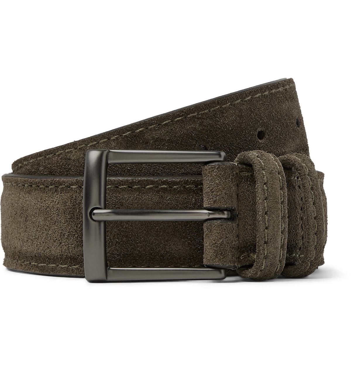 Anderson's - 3cm Dark-Green Suede Belt - Green Anderson's