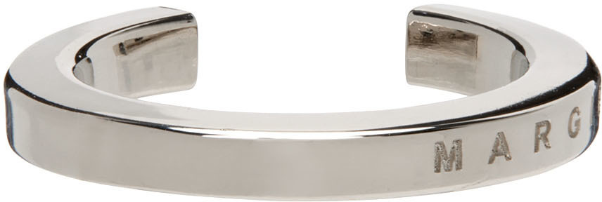 MM6 Maison Margiela Silver Logo Cuff Ring MM6 Maison Margiela