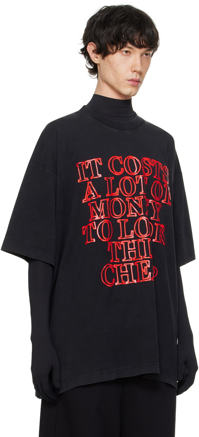 VETEMENTS Black Very Expensive T-Shirt Vetements
