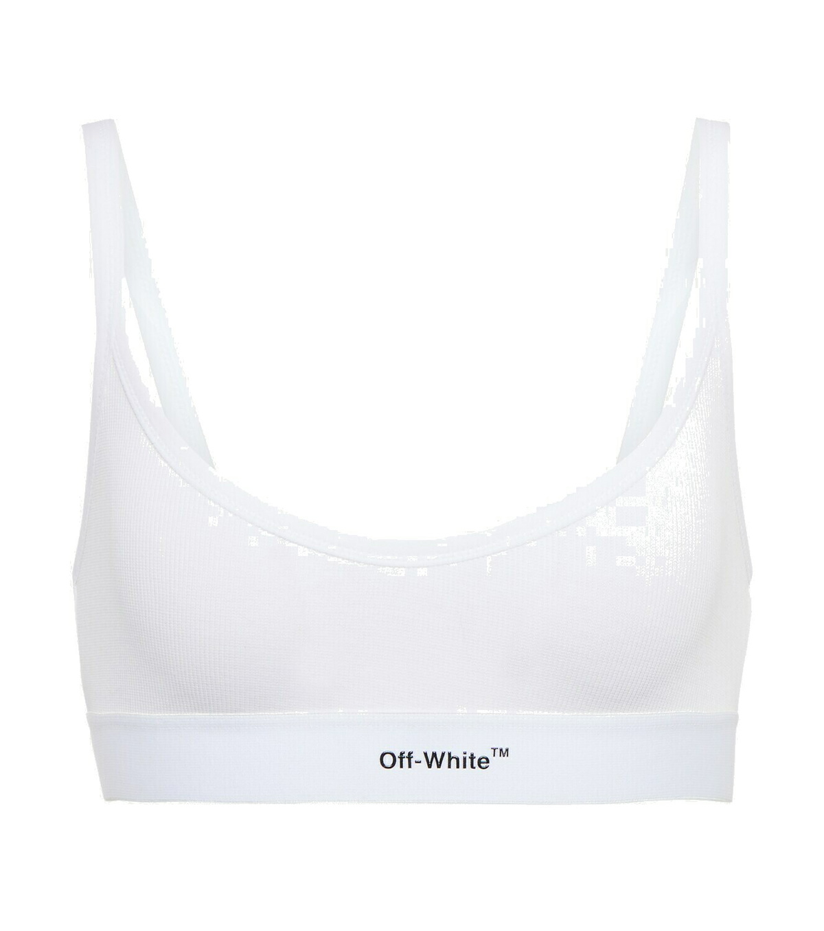 Off-White - Logo cotton sports bra Off-White