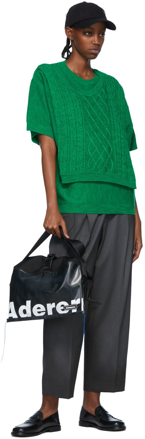 ADER error Green Twin Heart Sweater ADER error