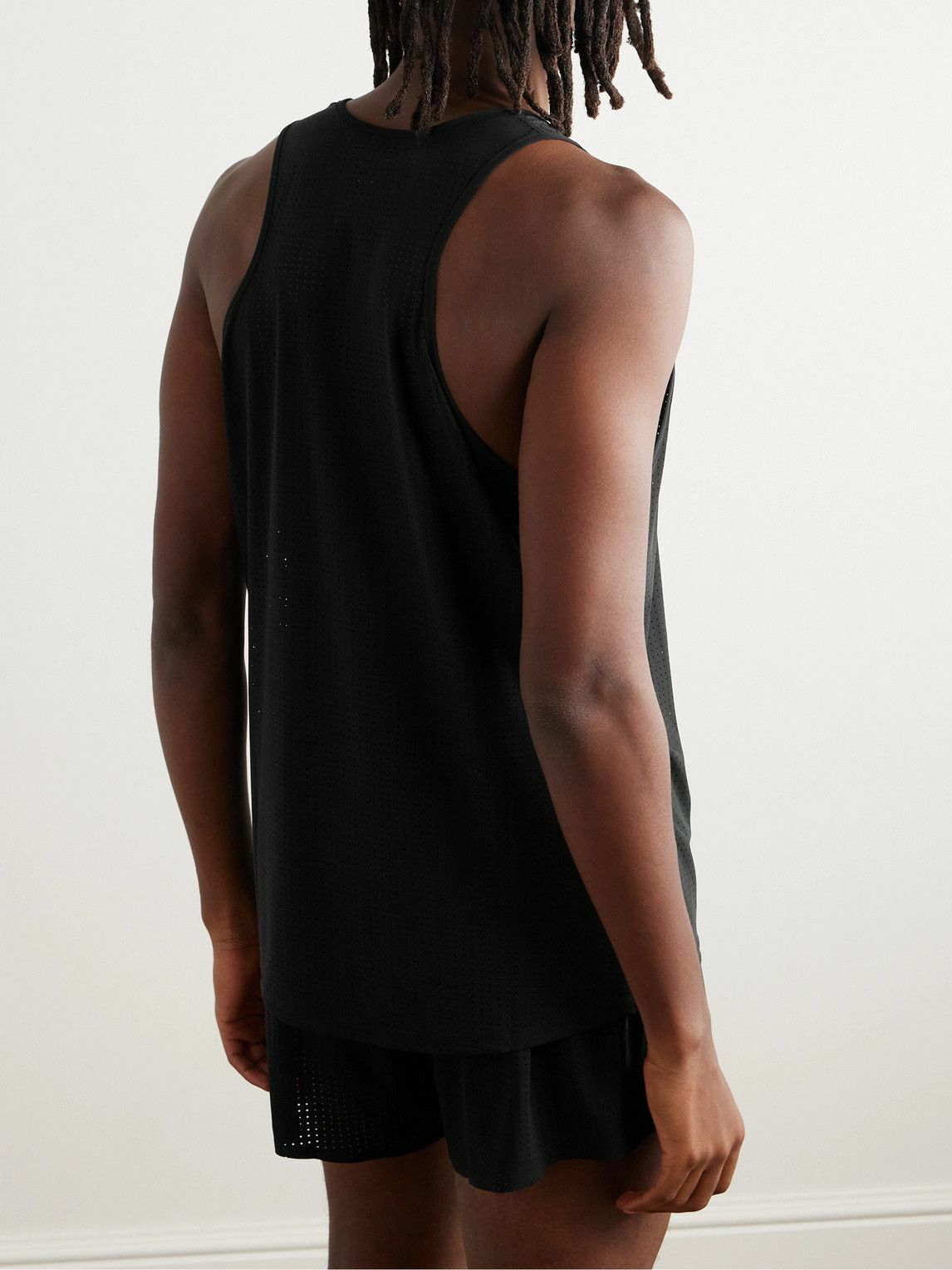 Satisfy - Perforated Space-O™ Stretch-Jersey Tank Top - Black Satisfy