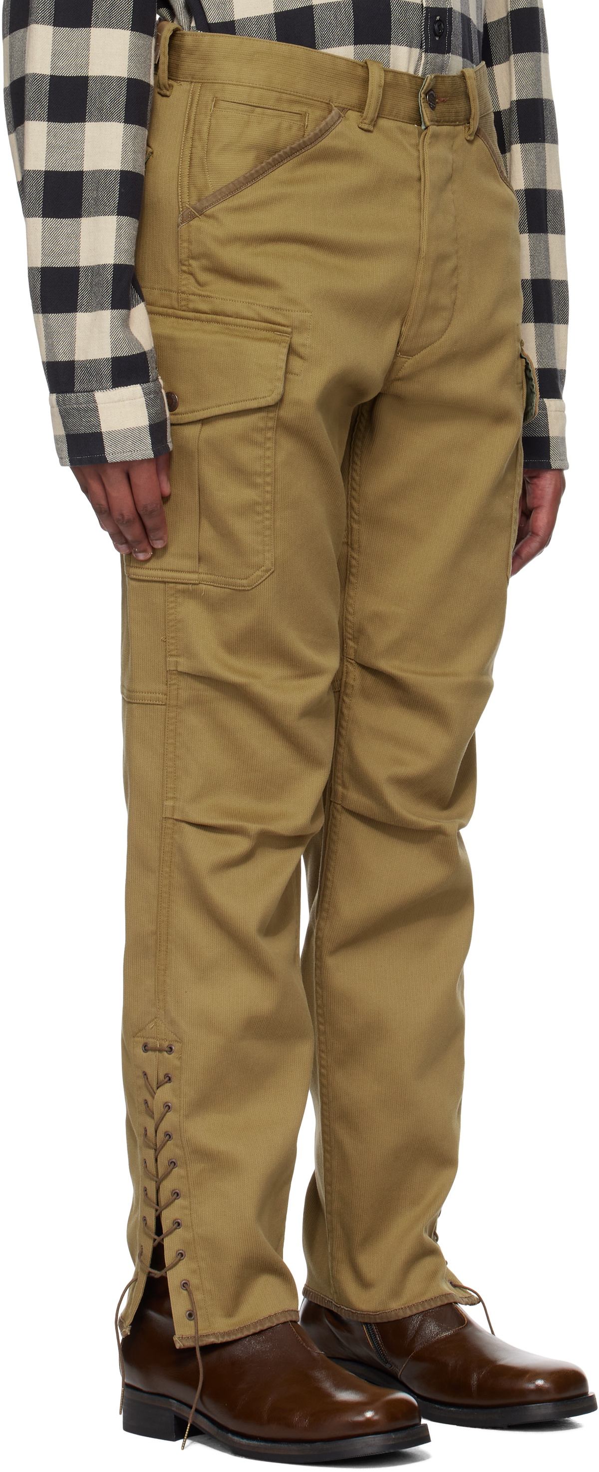 RRL Khaki Bedford Cord Cargo Pants RRL