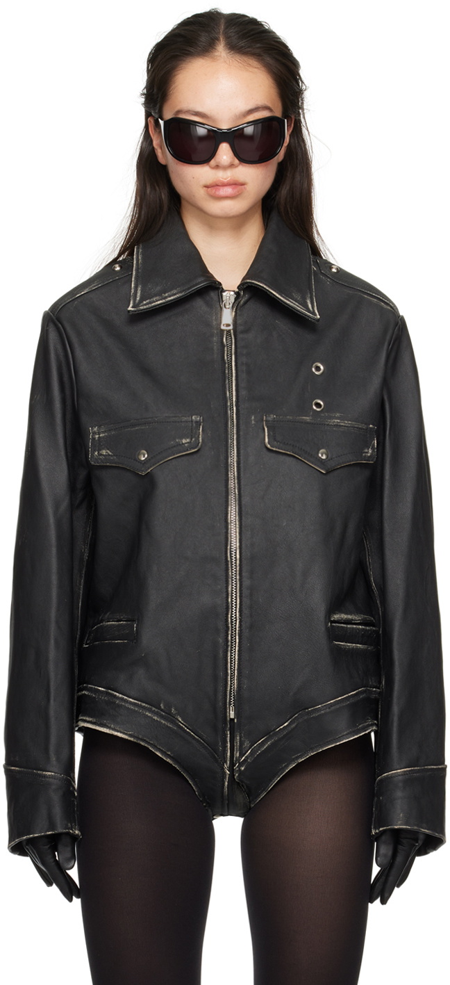 Coperni Black Leather Body Jacket Coperni