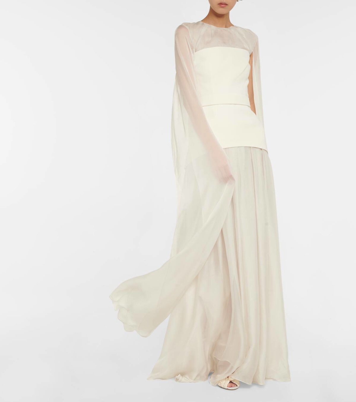 Safiyaa Gloria long gown with silk sleeves Safiyaa