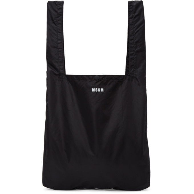 MSGM Black Logo Shopping Tote MSGM