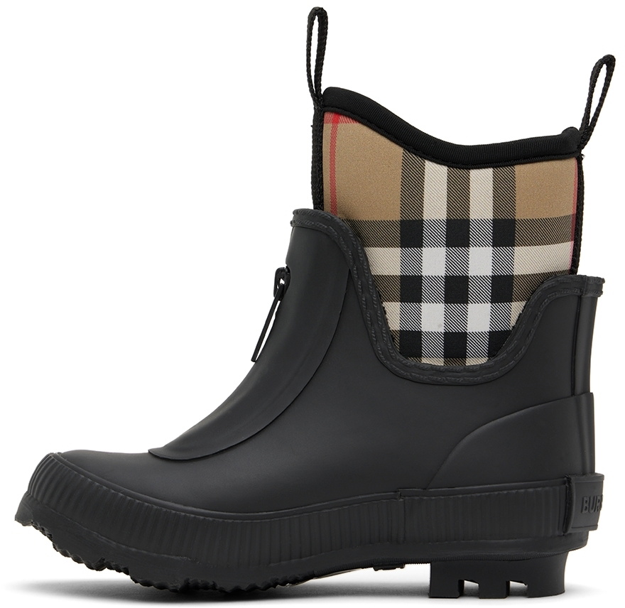Burberry Kids Black Vintage Check Boots Burberry