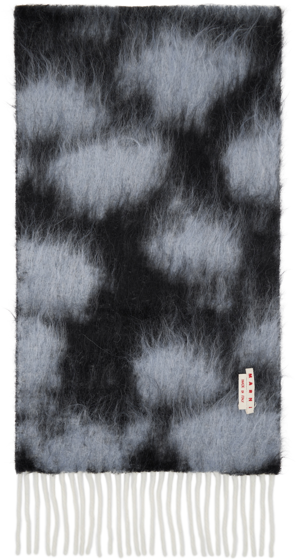 Marni Blue & Black Wool & Mohair Scarf Marni