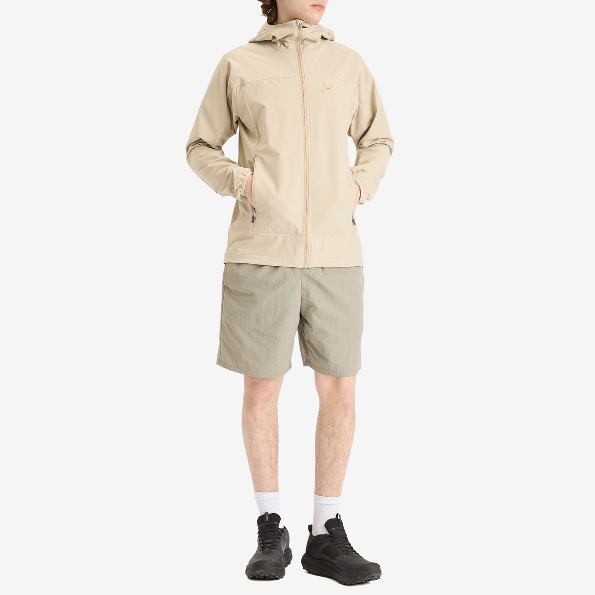 Haglöfs Men's Rosson Softshell Hooded Jacket in Chalk Beige Haglofs