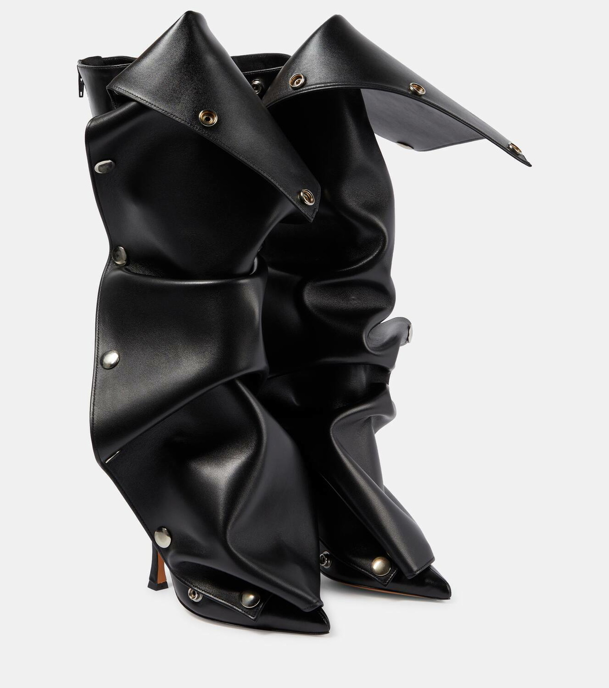 Y/Project Appliqué leather knee-high boots Y/Project