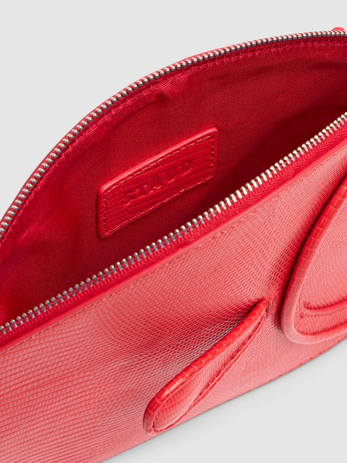 STAUD Pesce Embossed Leather Clutch Staud