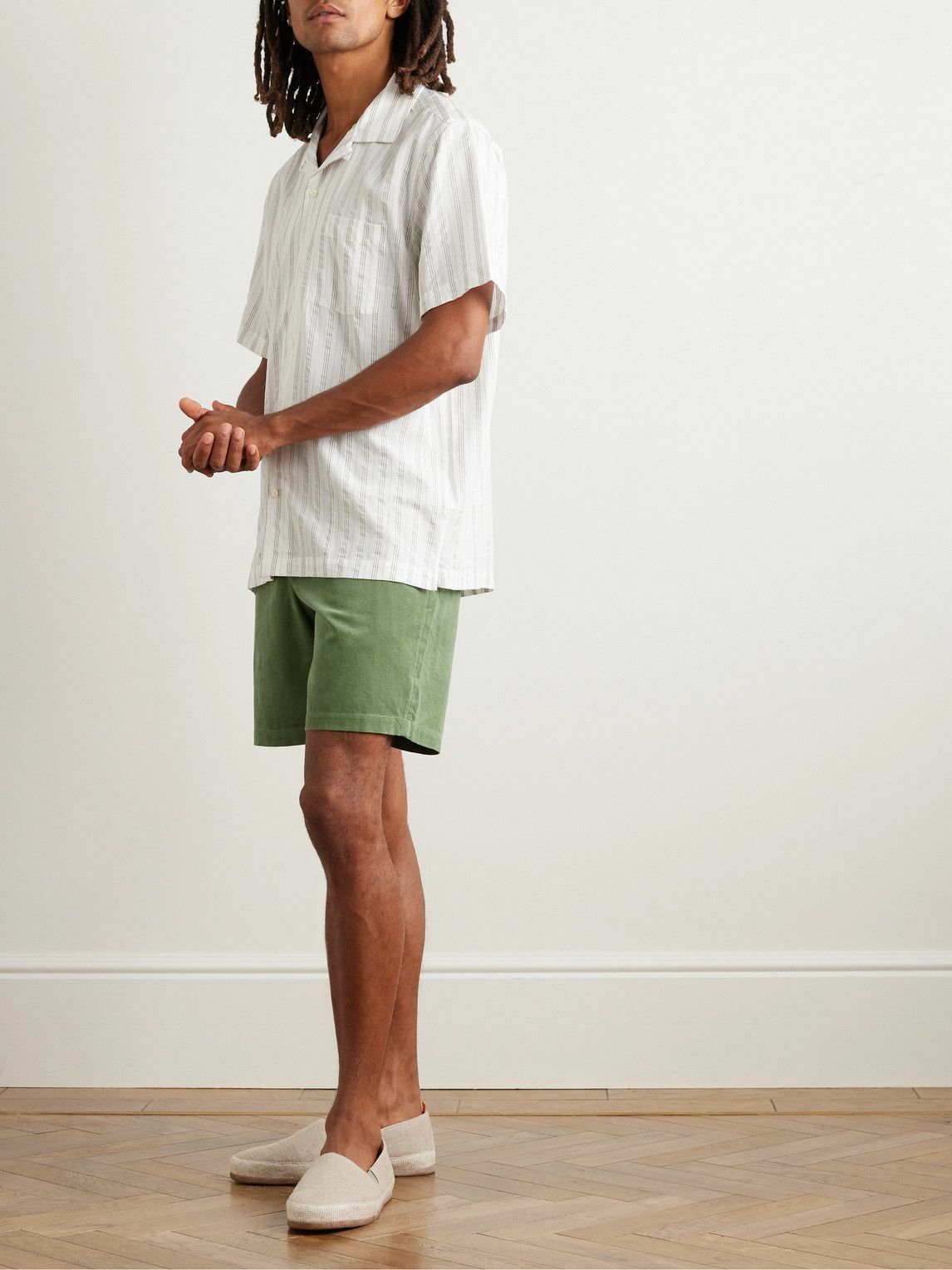 Club Monaco - Baxter Slim-Fit Cotton-Corduory Shorts - Green Club Monaco
