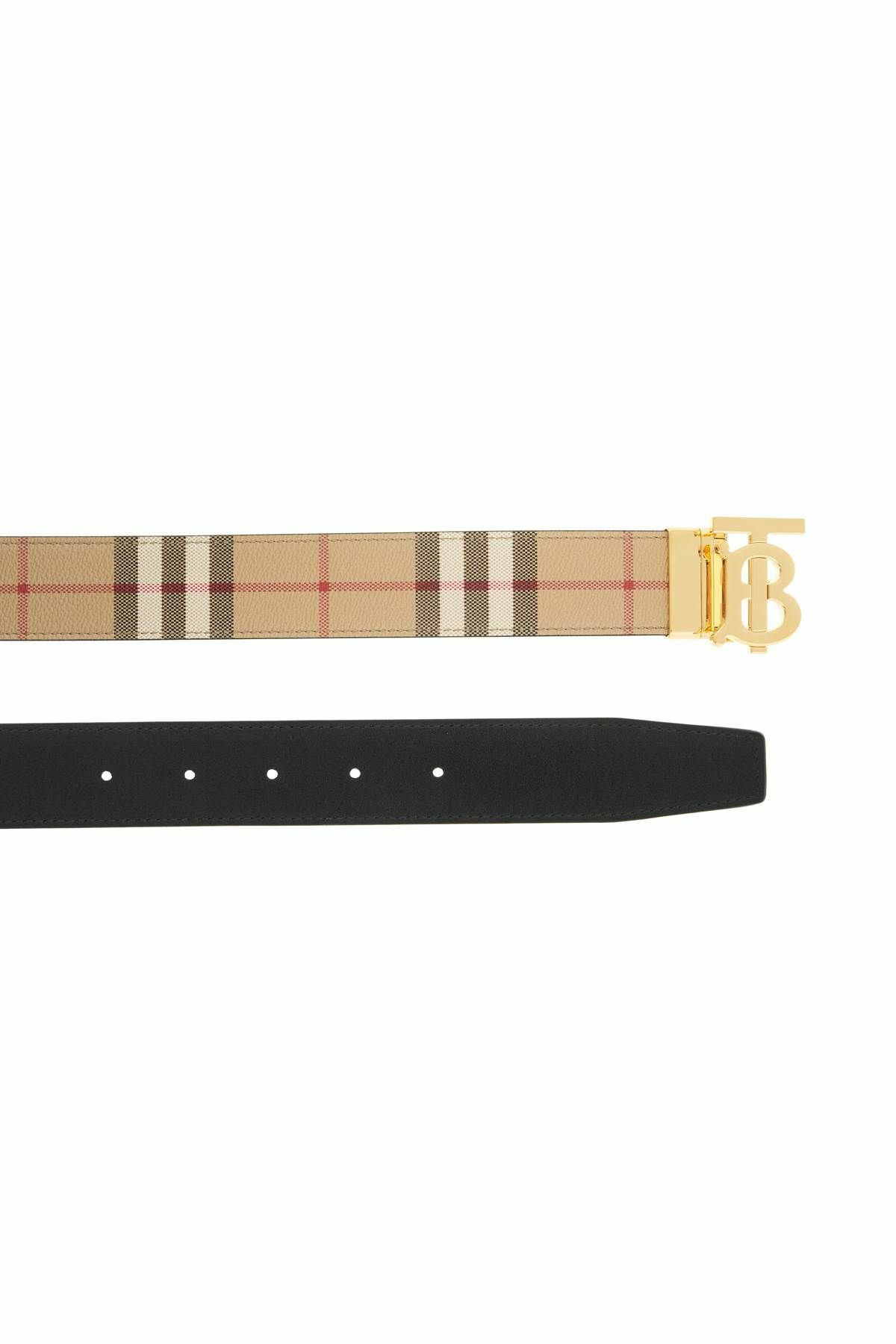 BURBERRY reversible tb check belt Beige Burberry
