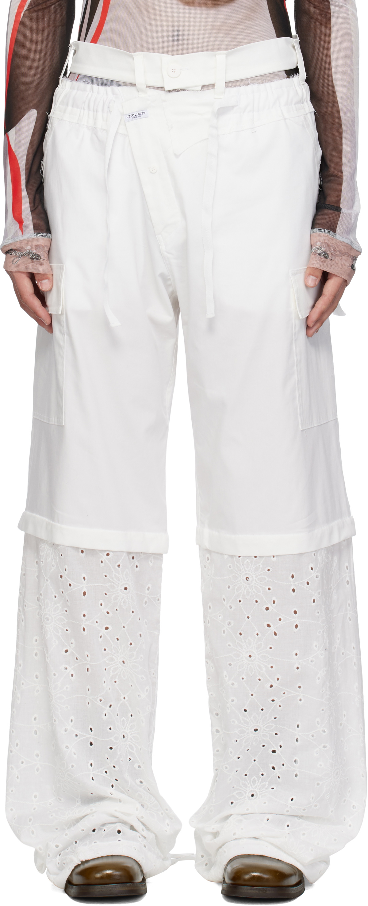 Ottolinger White Baggy Cargo Pants Ottolinger