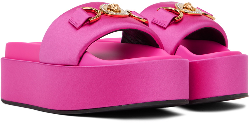 Versace Pink Medusa Biggie Platform Sandals Versace