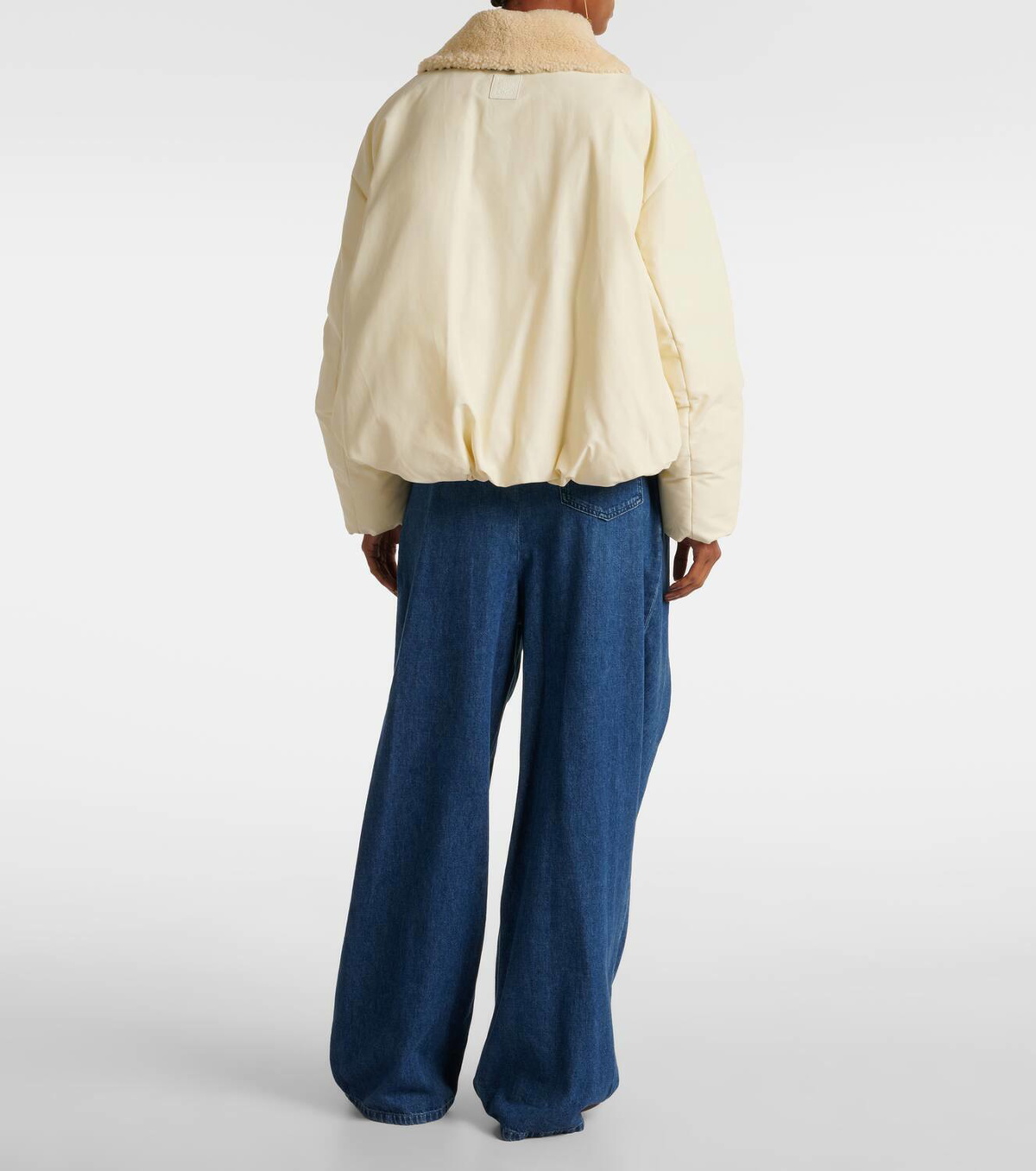 Loewe Shearling-trimmed cotton-blend puffer jacket Loewe