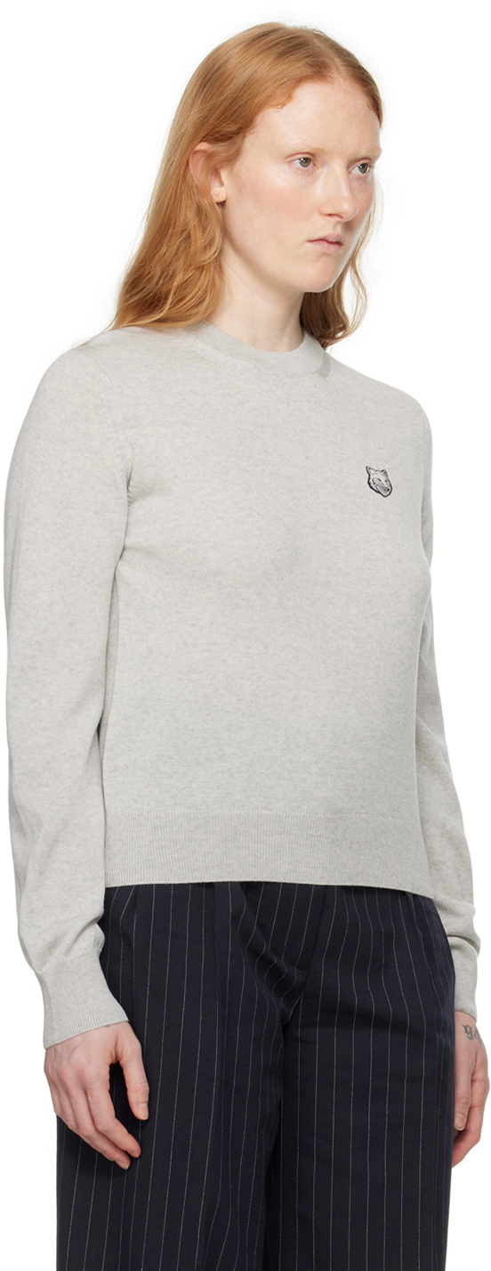 Maison Kitsuné Gray Bold Fox Head Sweater Maison Kitsune