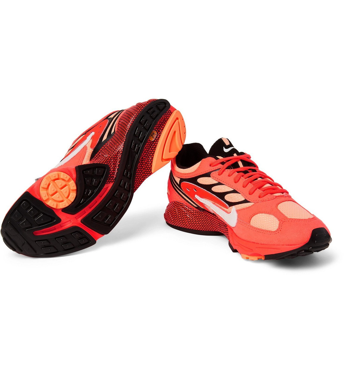 Nike - Air Ghost Racer Faux Leather-Trimmed Mesh Sneakers - Red Nike