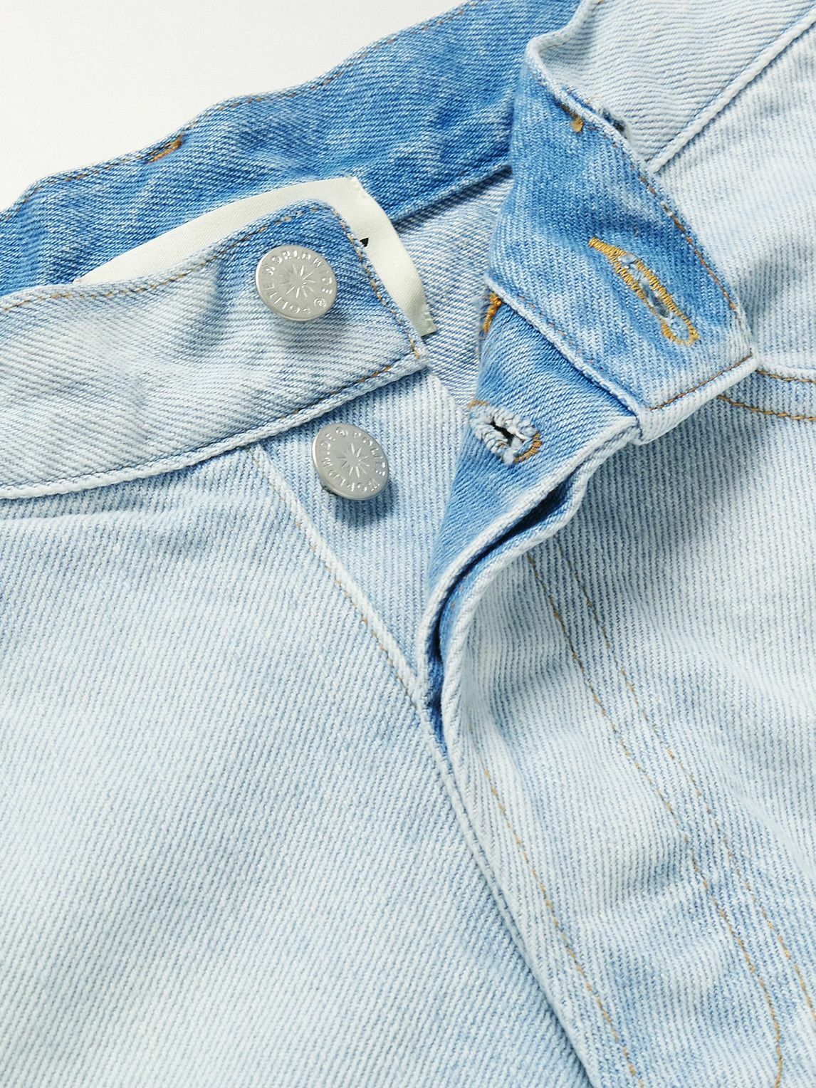 POLITE WORLDWIDE® - Slim-Fit Frayed Printed Denim Shorts - Blue POLITE ...