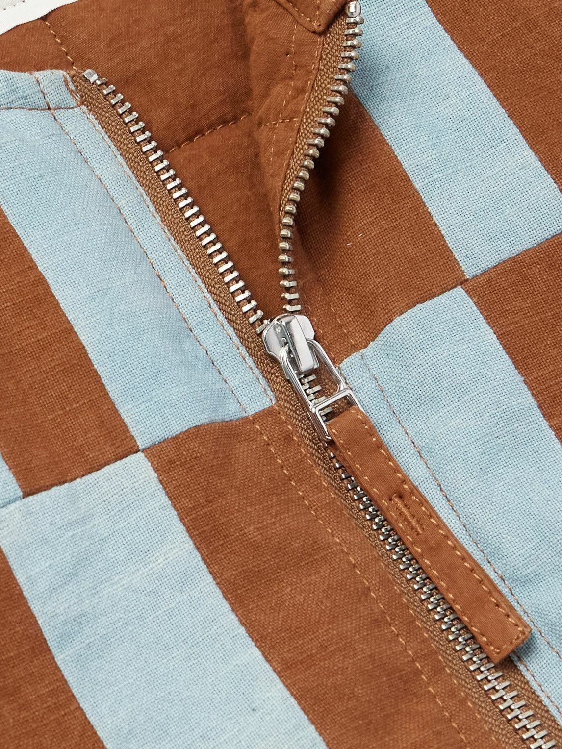 Story Mfg. - Saturn Checked Organic Cotton Gilet - Blue Story Mfg.
