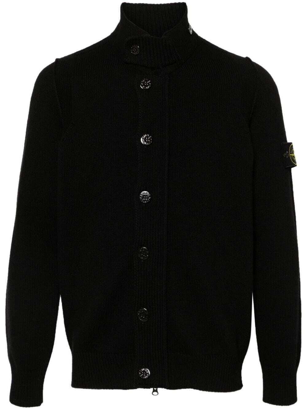 STONE ISLAND - Logo Wool Cardigan Stone Island